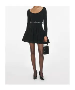 SELF-PORTRAIT Ribbed Belted Dress