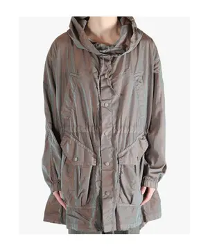 Dries Van Noten Hooded Long-sleeve Jacket With Drawstring Hem - Gray