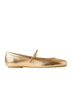 Gianvito Rossi Gold Tone Flats For Women