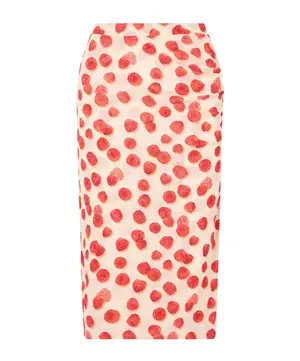 Stella McCartney Printed Mesh Midi Skirt - Nude