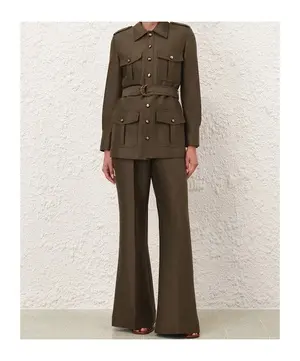 Zimmermann Belted Military Jacket - Green
