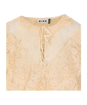 Rixo Lace Ruffled Long Sleeve Top - No