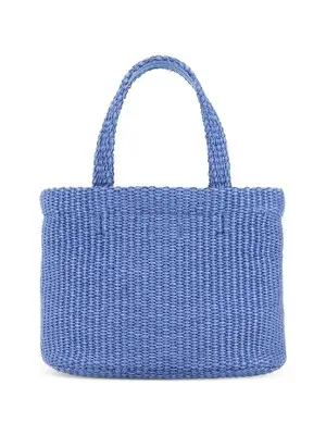 JIMMY CHOO Logo Embroidered Woven Tote Bag - Blue