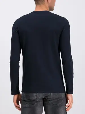 Emporio Armani Printed Logo Longsleeved T-shirt - Black