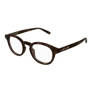 Saint Laurent Round Frame Tortoiseshell Eyeglasses - Black