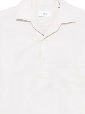 LARDINI Long Sleeved V-neck Polo Shirt - White