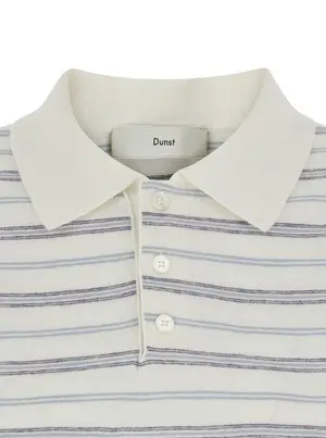 DUNST Striped Short-sleeve Polo Shirt - No