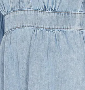 Zimmermann V-neck Flared Denim Midi Dress - Blue