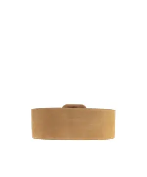 AMI Paris Wide Buckle Belt - Brown