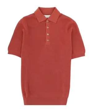 Brunello Cucinelli Short-sleeved Knitted Polo Shirt - Red