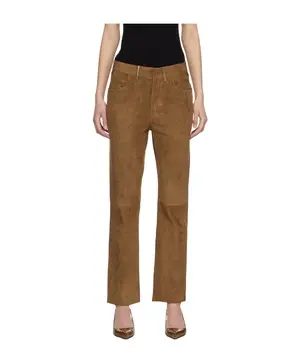 TOM FORD Embellished Paneled Suede Straight-leg Pants