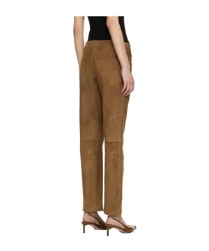 TOM FORD Embellished Paneled Suede Straight-leg Pants