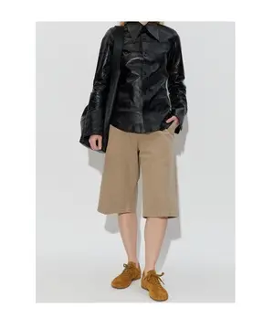 AMI Paris Paneled Leather Shirt