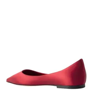 JIMMY CHOO Satin Pointed Toe Flats With Slight Heel