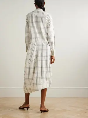 Tibi Checked Cotton-poplin Midi Shirt Dress