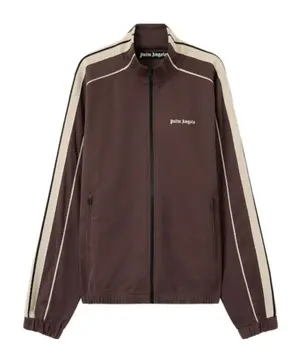 Palm Angels Logo Striped Track Jacket - Tan