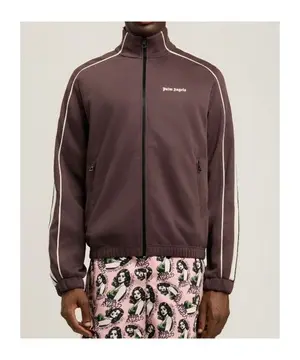 Palm Angels Logo Striped Track Jacket - Tan