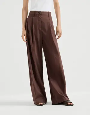 Brunello Cucinelli Pleated Wide-leg Trousers With Monili Detail - Red