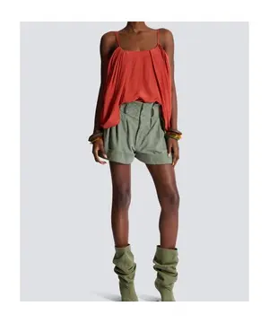 Balmain Draped Silk Crepe Top