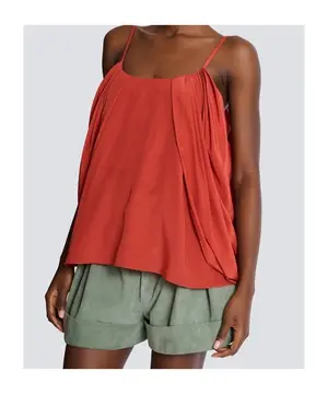 Balmain Draped Silk Crepe Top