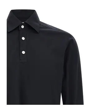 Kiton Positano Long-sleeve Polo Shirt - Blue