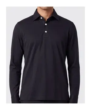 Kiton Positano Long-sleeve Polo Shirt - Blue