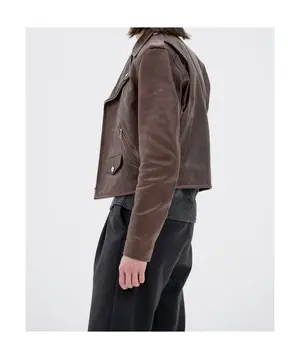 Auralee Leather Zip-detail Biker Jacket