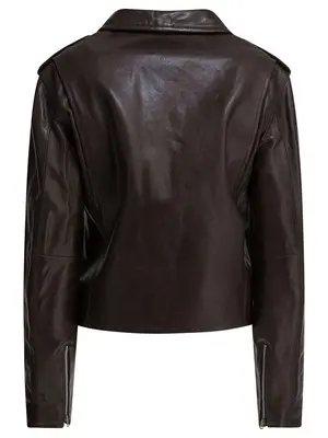 Auralee Leather Zip-detail Biker Jacket