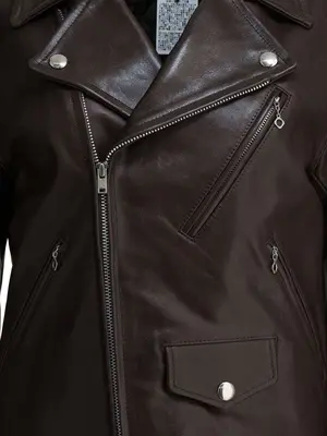 Auralee Leather Zip-detail Biker Jacket