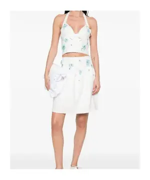 SHUSHU/TONG Sequin Embellished Pleated Mini Skirt