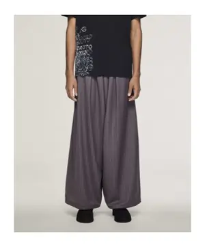 Y3 Pinstriped Drawstring Trousers - Grey