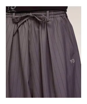 Y3 Pinstriped Drawstring Trousers - Grey