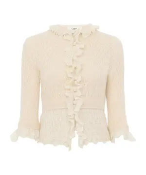 Chloé Ruffled Cropped Cardigan