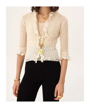 Chloé Ruffled Cropped Cardigan