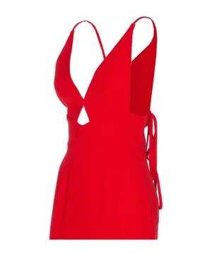 Solace Milly Backless V-neck Maxi Dress - Red