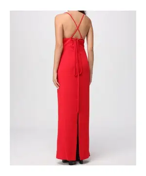 Solace Milly Backless V-neck Maxi Dress - Red