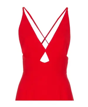 Solace Milly Backless V-neck Maxi Dress - Red