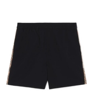 Burberry Check-trim Elasticated Waist Shorts - Black