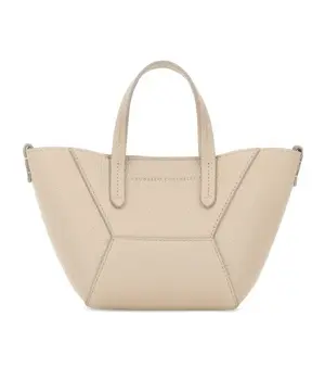 Brunello Cucinelli Duo Mini Top Handle Bag - Sand-colored