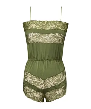 Saint Laurent Silk Satin Lace Jumpsuit - No