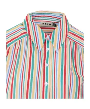 Rixo Ashlynn Striped Long Sleeve Shirt
