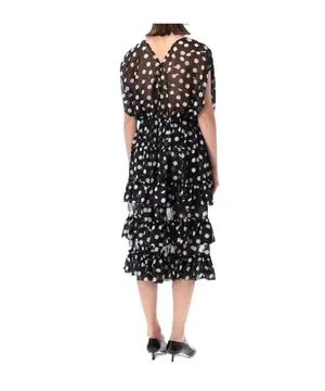 Dries Van Noten Polka Dot Ruffled Midi Dress