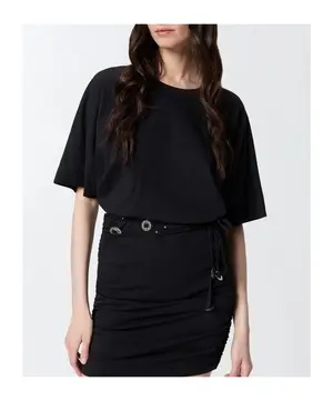 Pinko Ruched Belted T-shirt Dress - Black