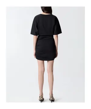 Pinko Ruched Belted T-shirt Dress - Black