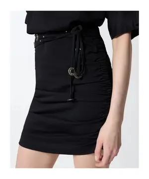 Pinko Ruched Belted T-shirt Dress - Black