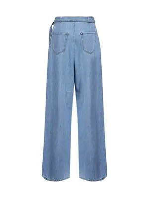 Dries Van Noten Pleated Wide-leg Jeans - Light Blue