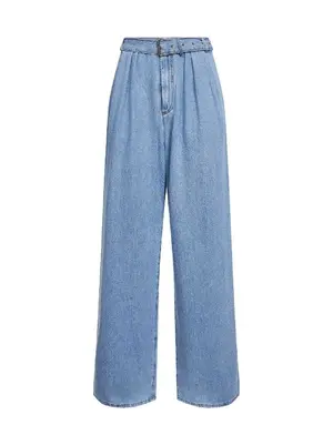 Dries Van Noten Pleated Wide-leg Jeans - Light Blue