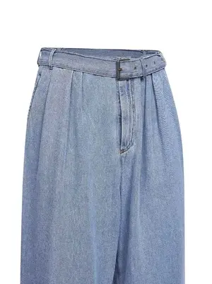 Dries Van Noten Pleated Wide-leg Jeans - Light Blue