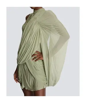 Balmain Draped Flowing Jersey Dress
