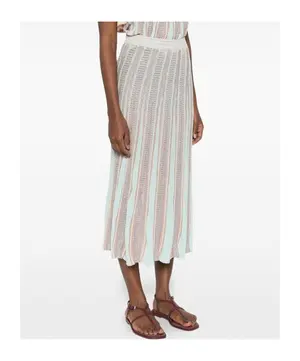 FORTE_FORTE Striped Midi Skirt